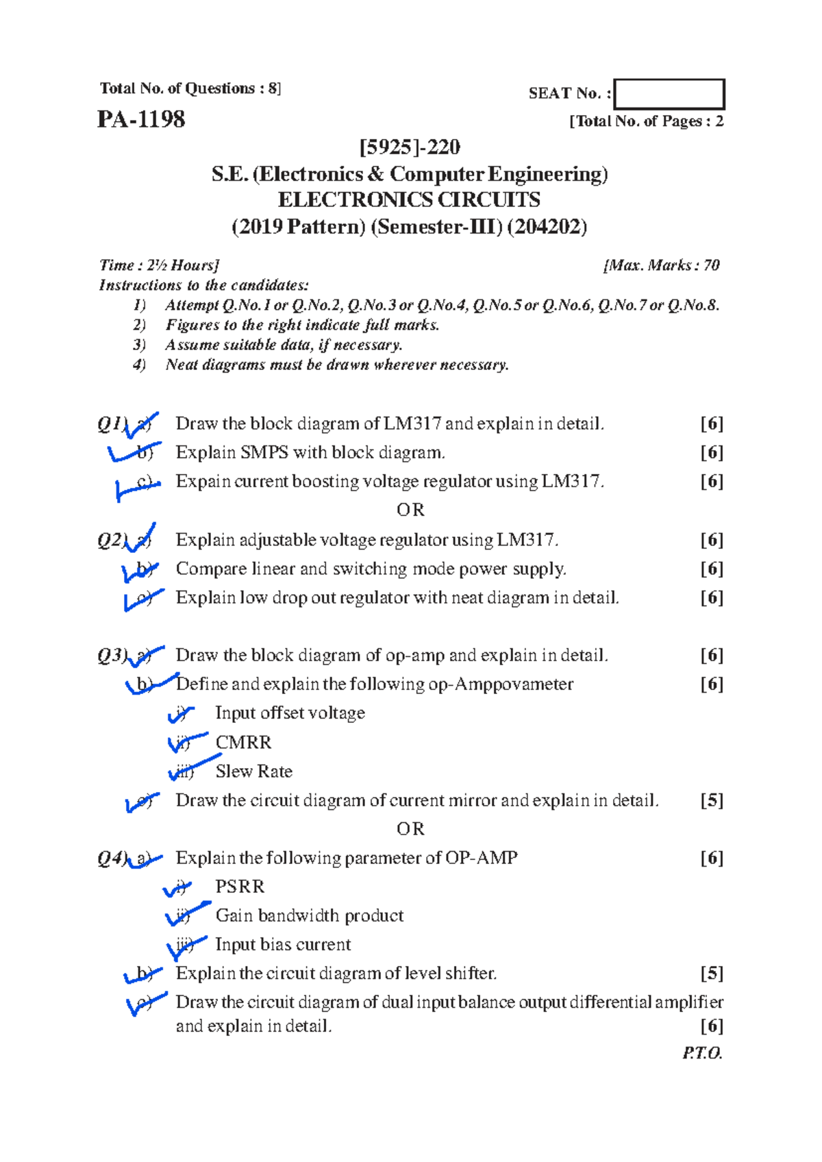 EC Endsem MAY-22: Electronics Circuits Question Paper (204202) - Studocu