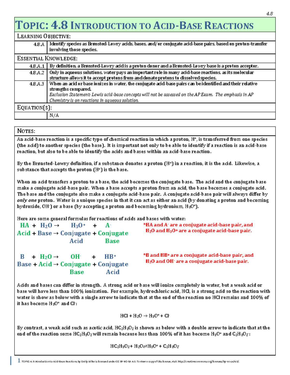 4.8 Introduction to Acid-Base Reactions: Key Concepts and Examples ...