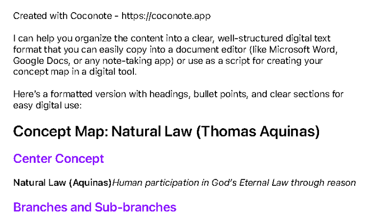 Concept Map: Natural Law (Aquinas) - Digital Organization Guide - Studocu