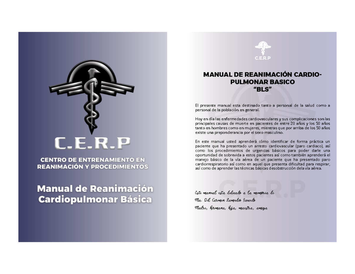 Manual RCP básica - MANUAL DE REANIMACIÓN CARDIO- PULMONAR BASICO “BLS ...