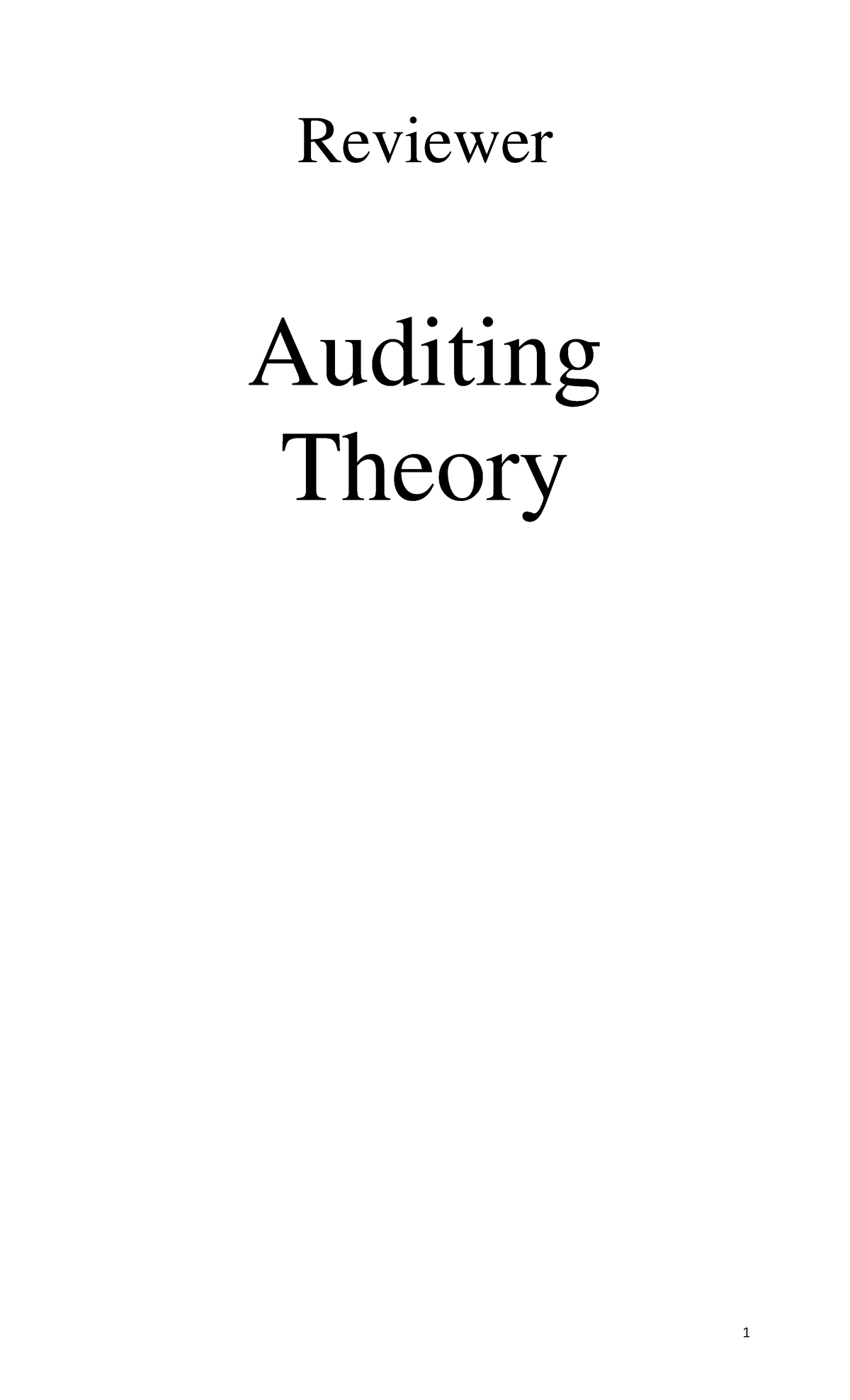 Auditing-Theory - serve as guide for answering - Reviewer Auditing ...