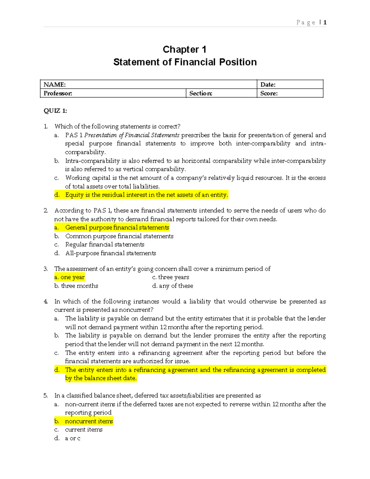 Quiz-chapter-1-statement-of-financial-position-with-solutions - Chapter ...