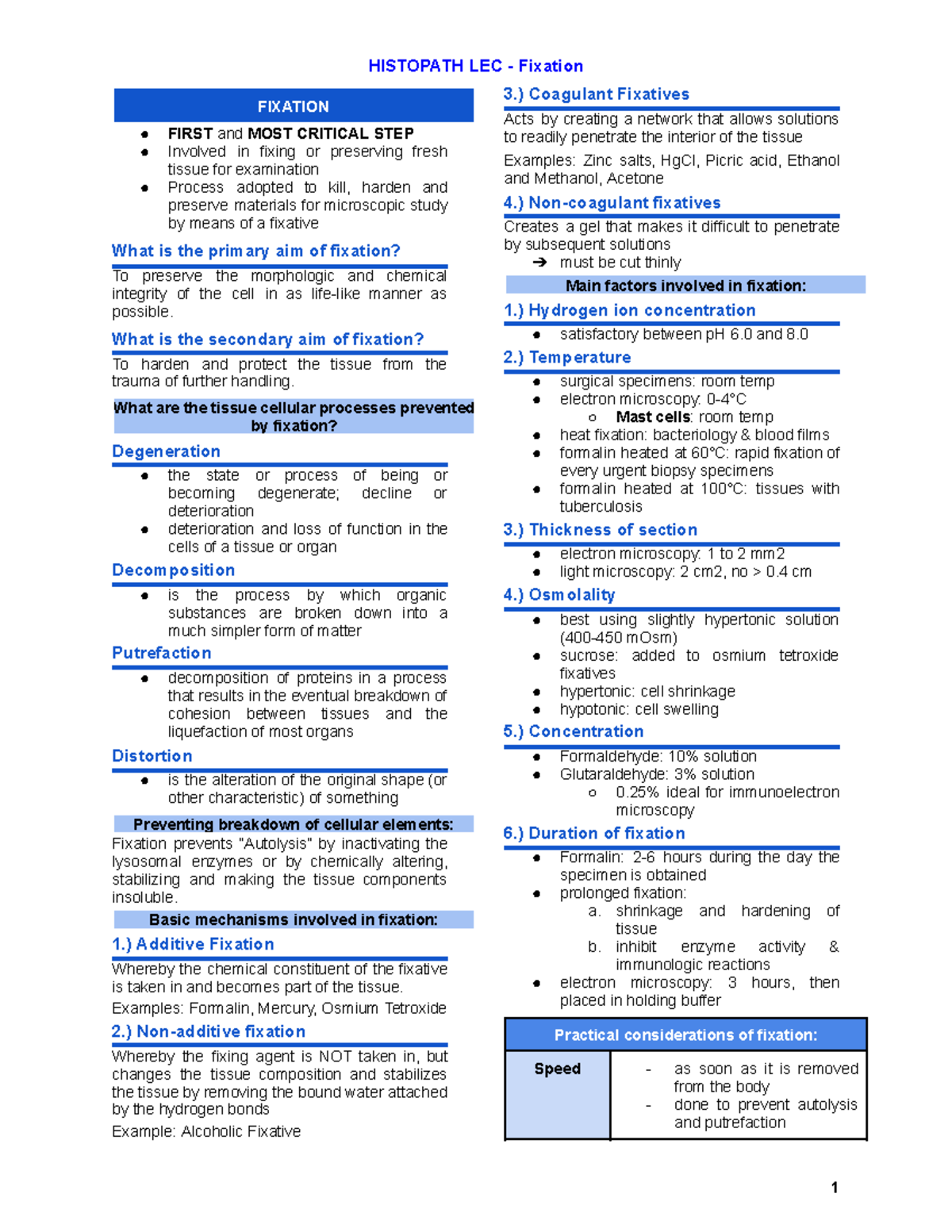 [Histopath-Lec] Fixation: Essential Processes and Methods Explained ...