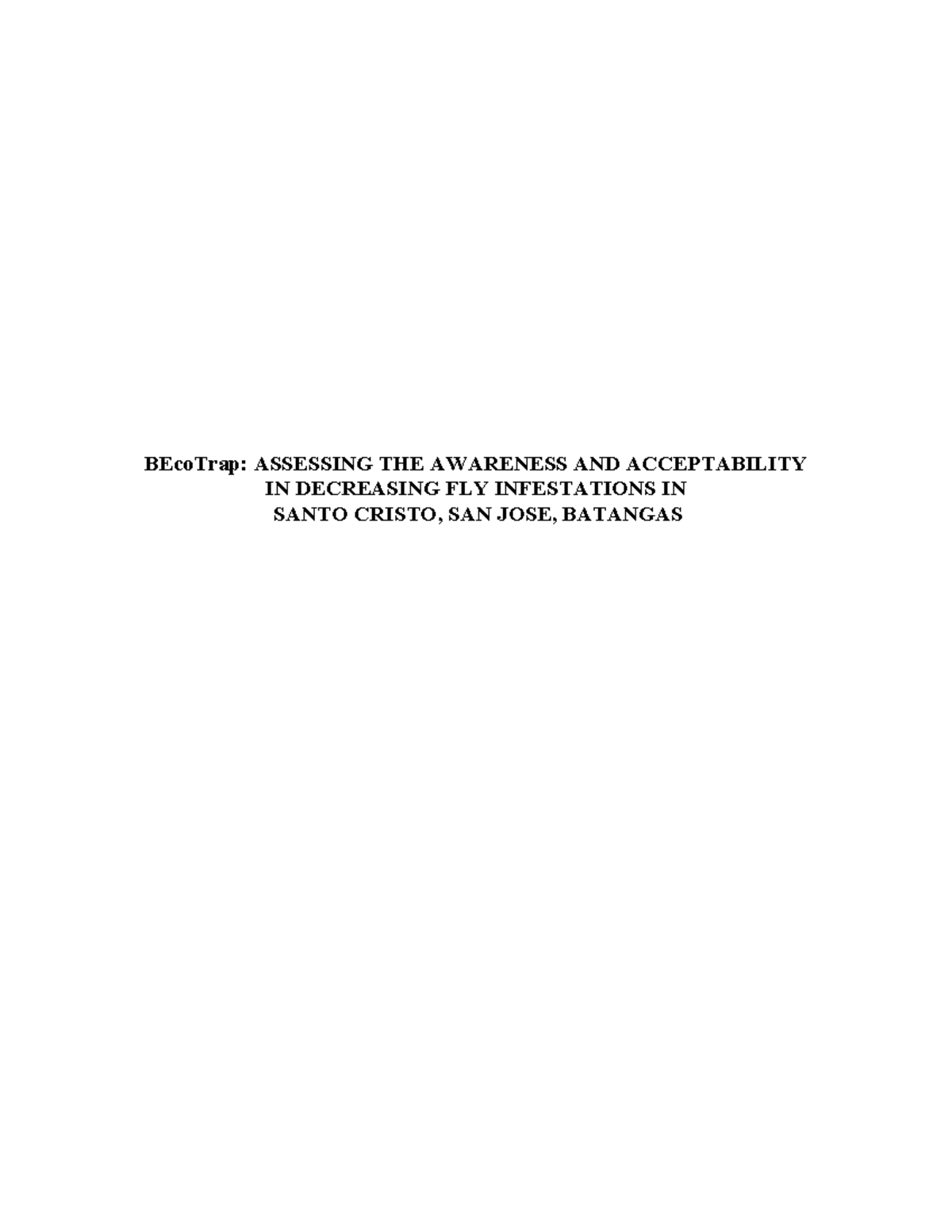Hernandez, Joenard DOCS Beco Trap - BEcoTrap: ASSESSING THE AWARENESS ...