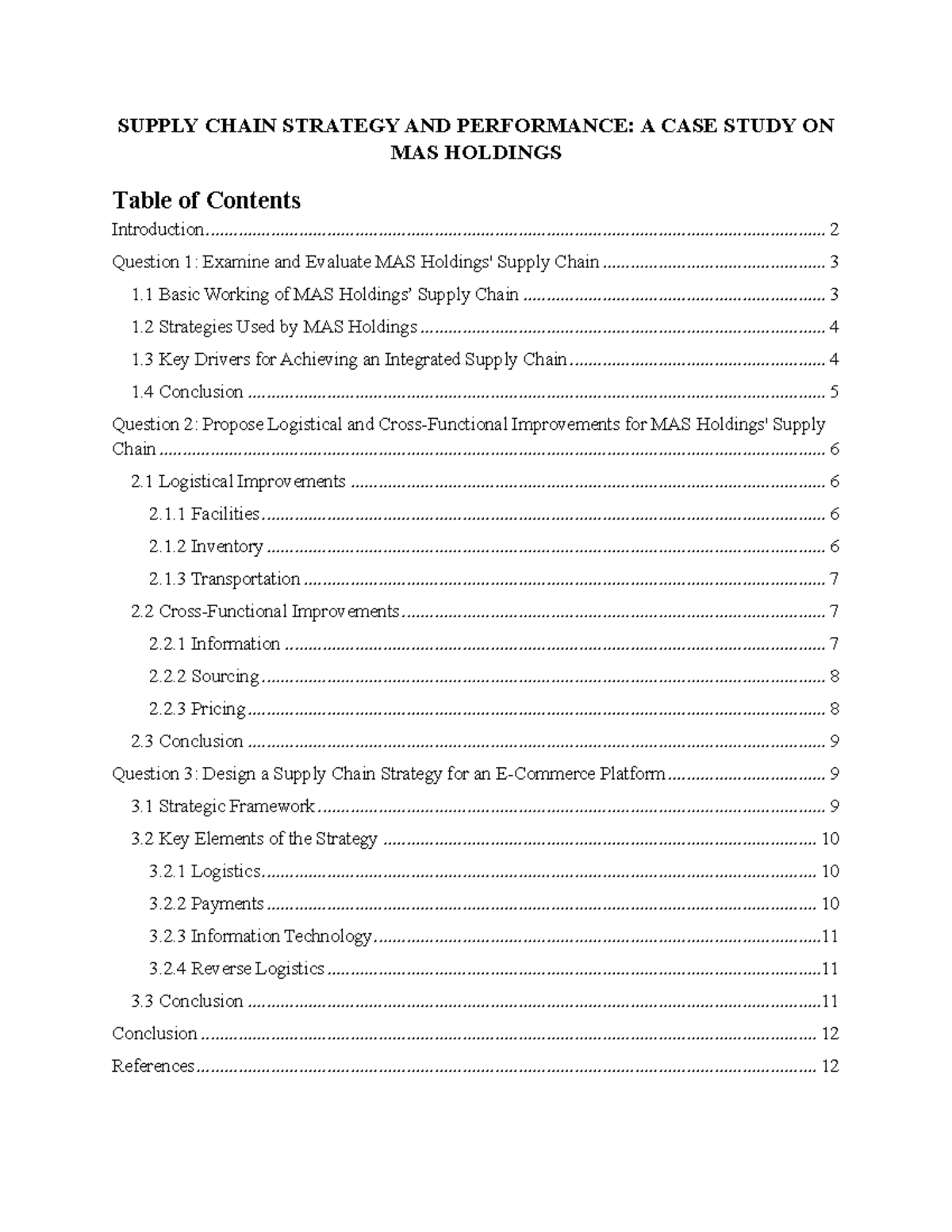 A Case Study on MAS Holdings: Supply Chain Strategies & E-Commerce ...
