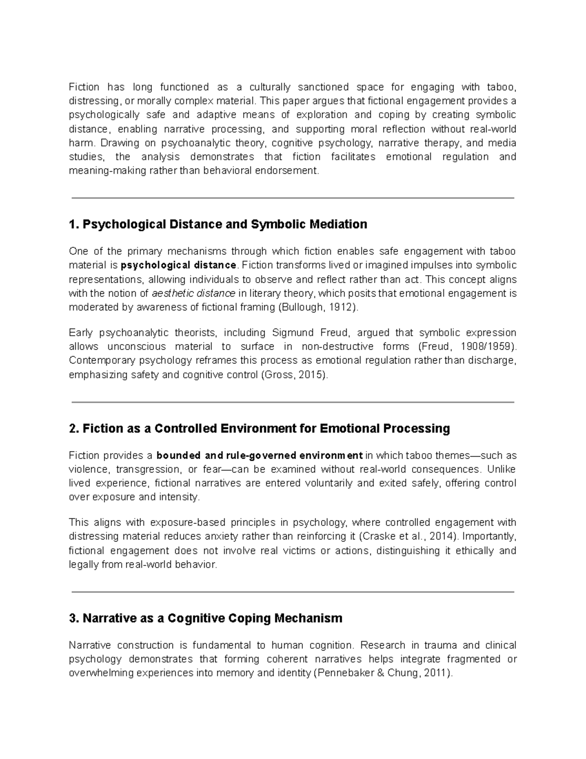 Fiction as a Safe Space for Exploring Taboo Topics: A Psychological ...