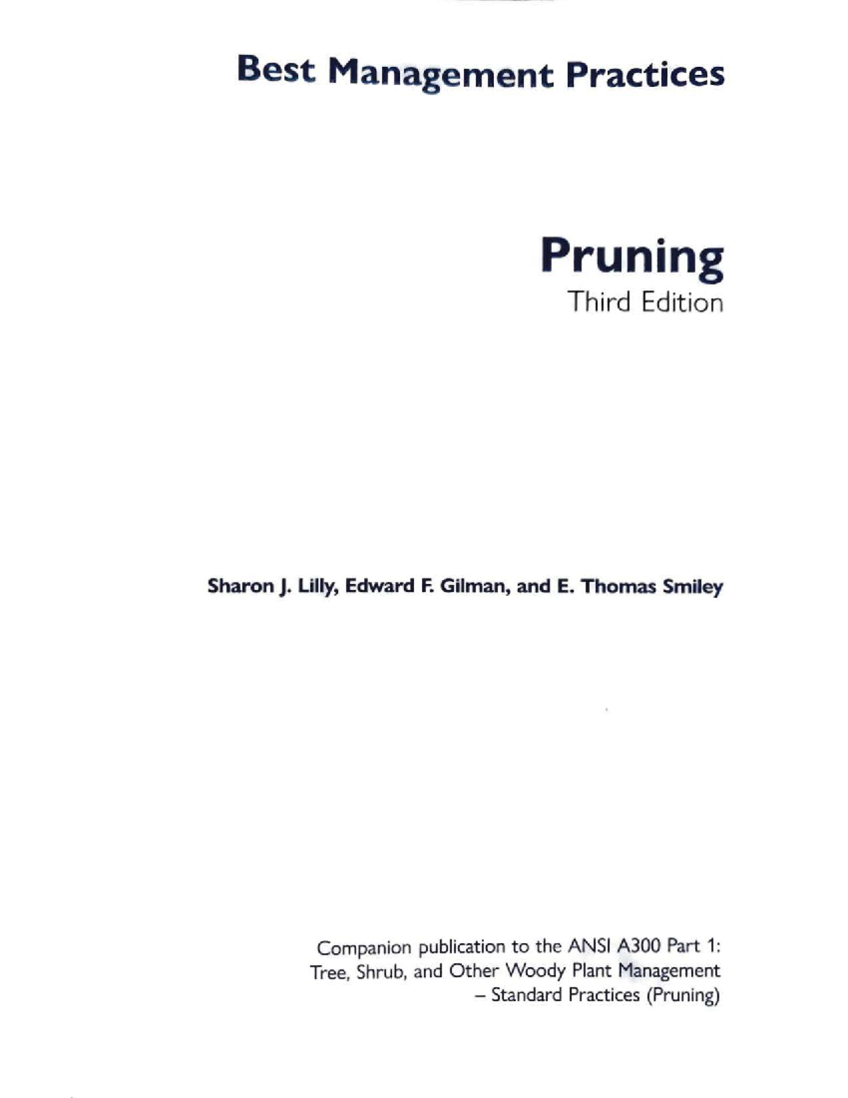 Best Management Practices for Pruning (ANSI A300) - Third Edition - Studocu