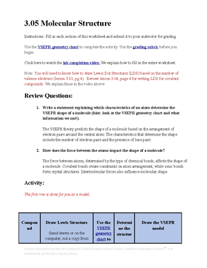1007 Guided Reading Notes - CHEM 1100 - 10 / 07 /202 4 Guided Reading ...
