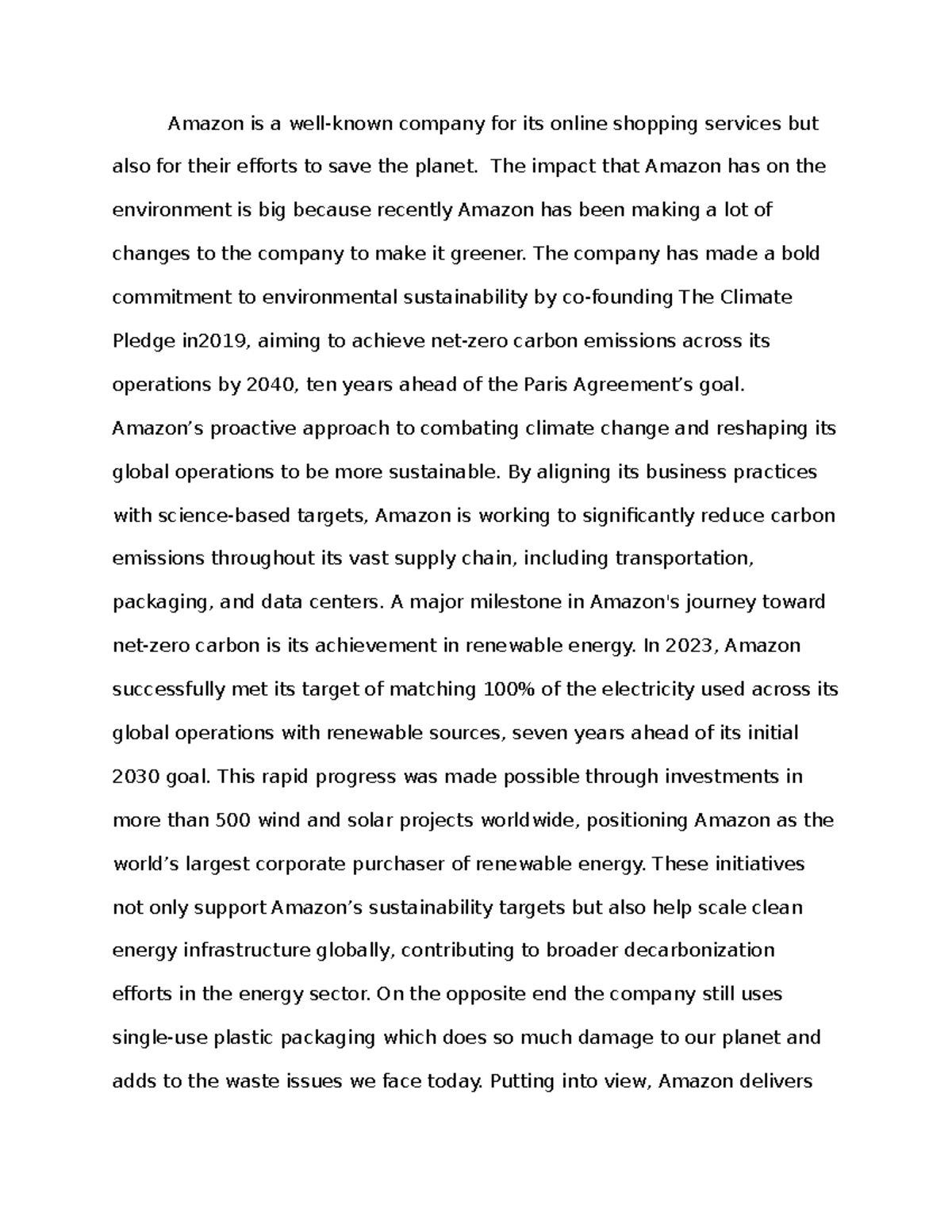 Amazon's Environmental Impact: Sustainability Efforts and Challenges ...