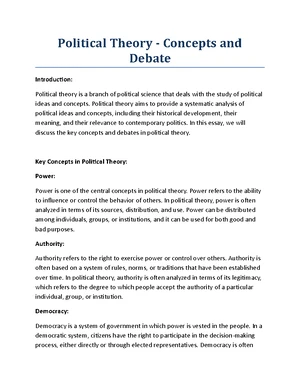 Growth and evolution of political theory - UNIT 1 WHAT IS POLITICAL ...