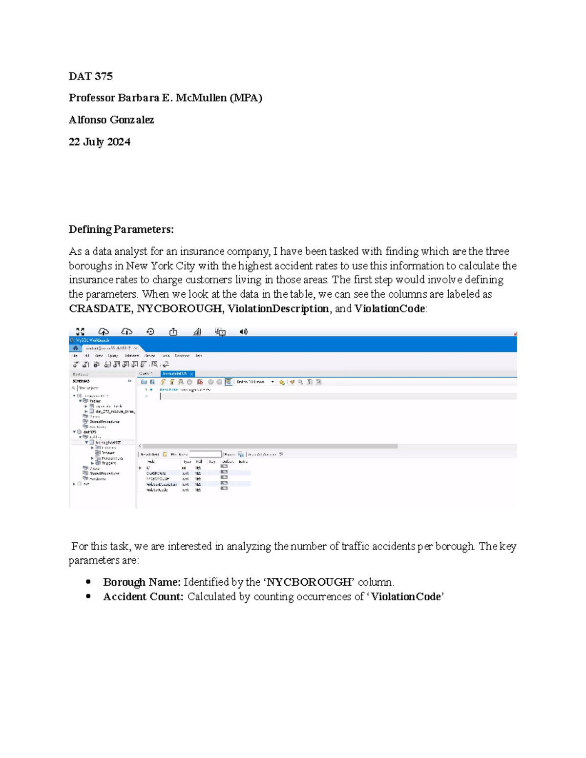 DAT 375 Module 3: NYC Traffic Accident Analysis Report - Studocu