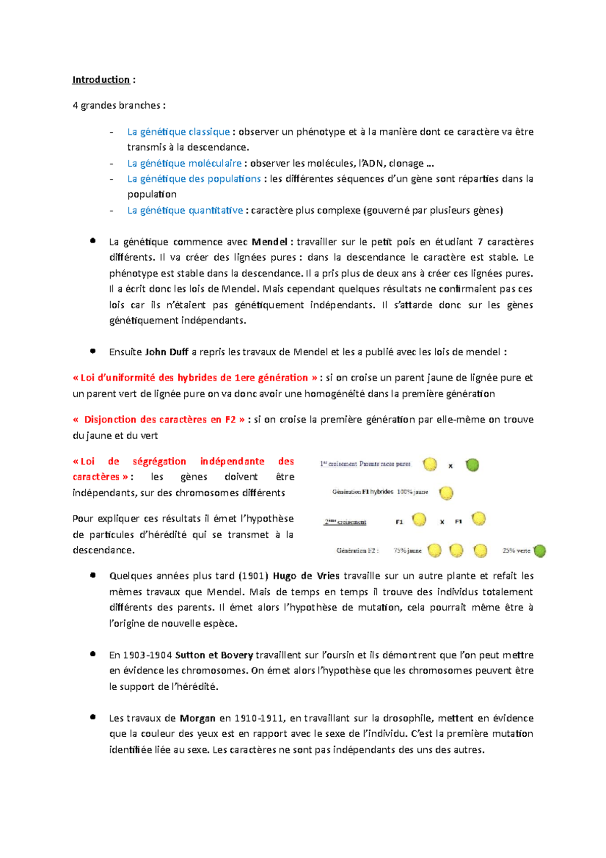 Génétique 1 - Concepts et théories fondamentaux du cours complet - Studocu