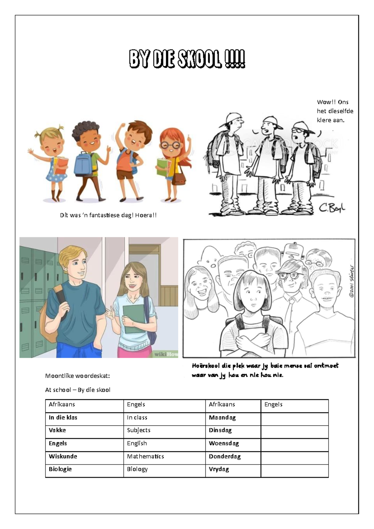 Graad 9 Opstel: My Lekkerste Dag by die Skool - Woordeskat en Riglyne ...