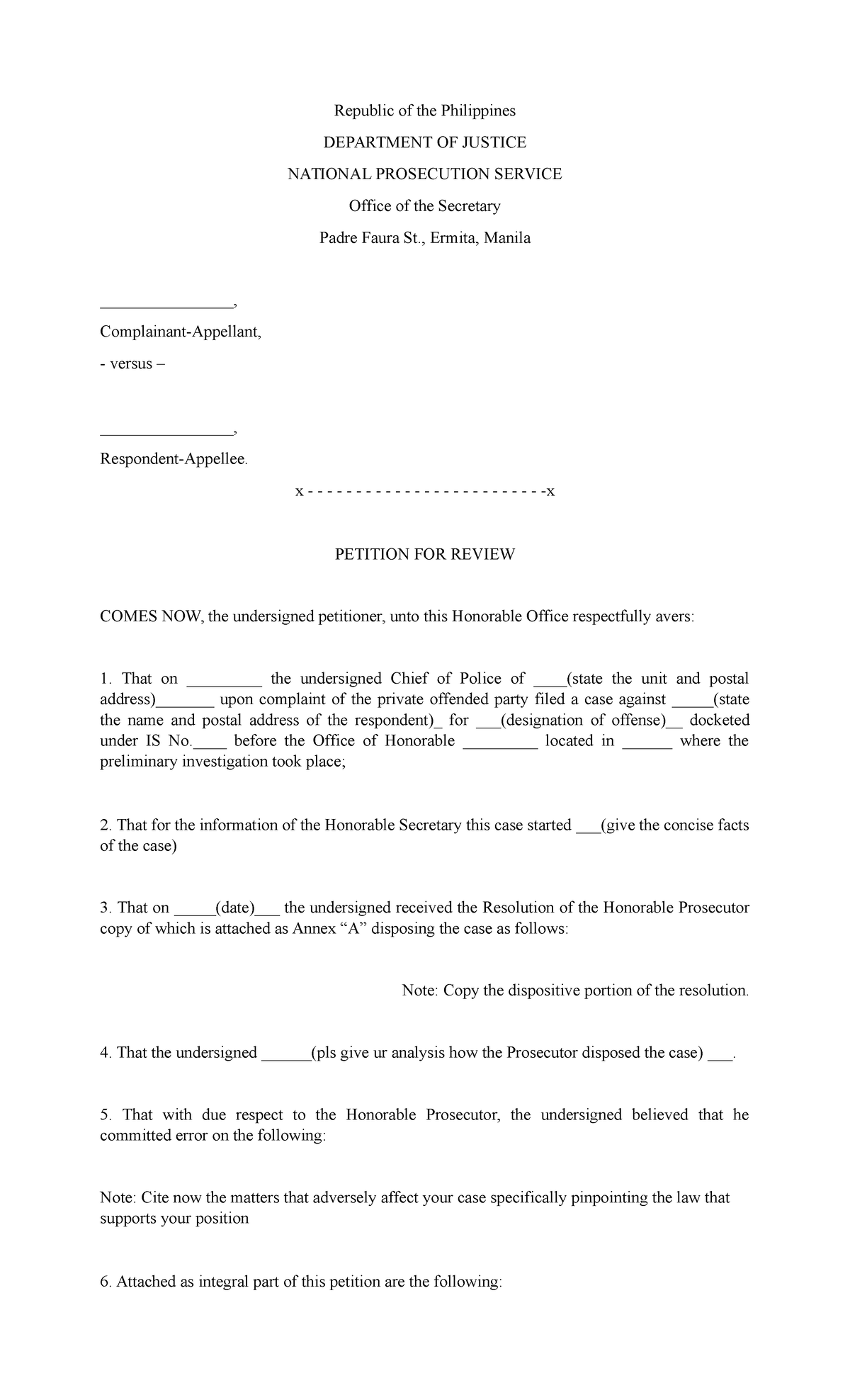 Ilide - forms - Republic of the Philippines DEPARTMENT OF JUSTICE ...