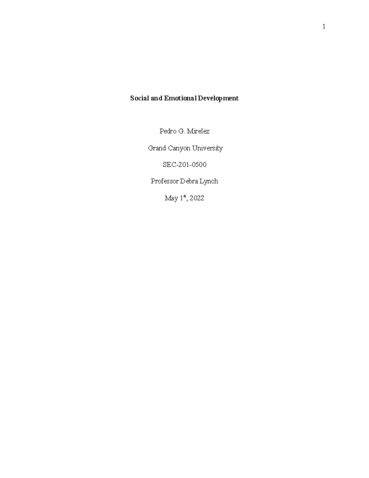 SEC-201 Social and Emotional Development: Essay Insights and Strategies ...