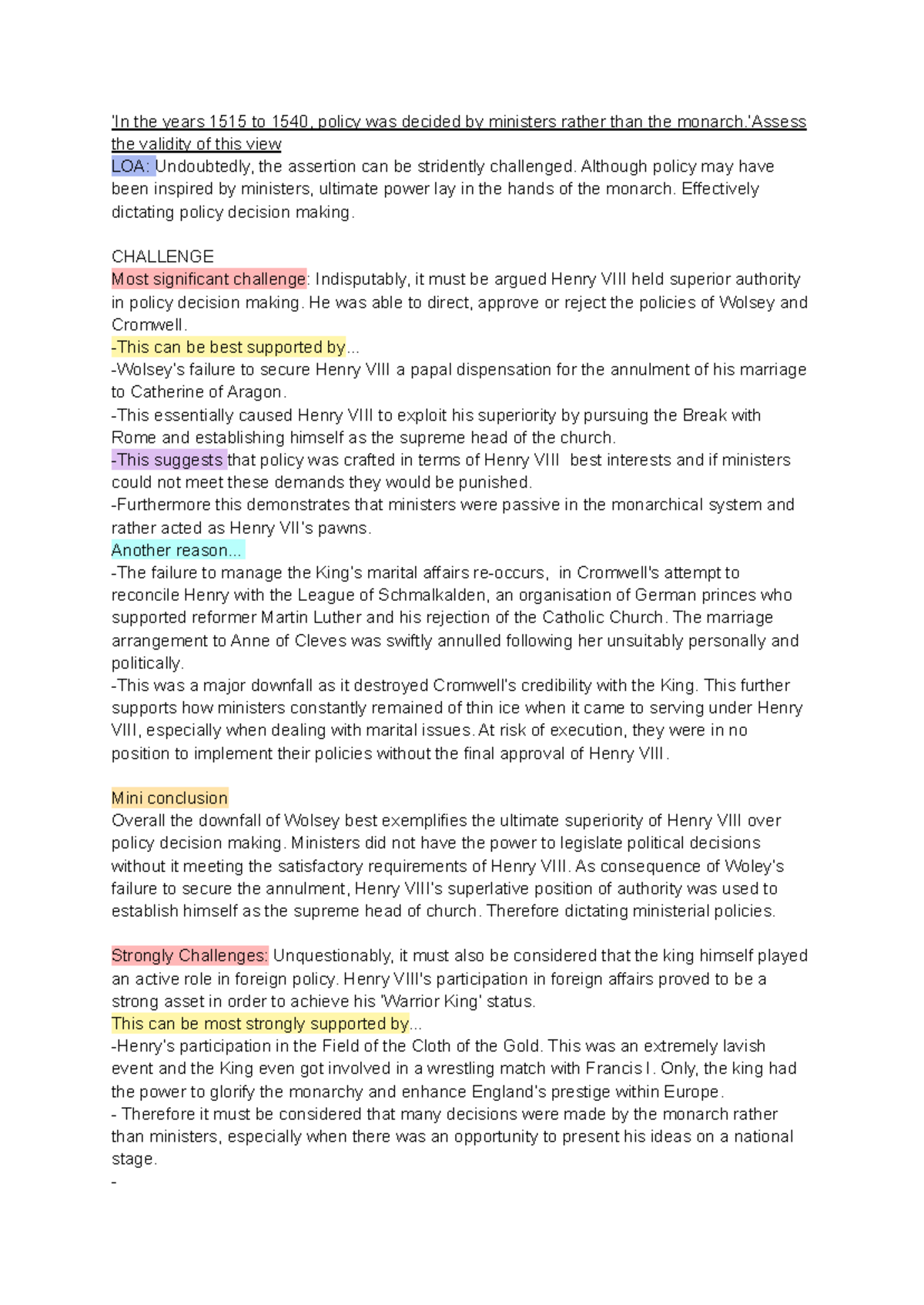 ‘HIST 202: Analysis of Monarchical Power vs. Ministerial Influence ...