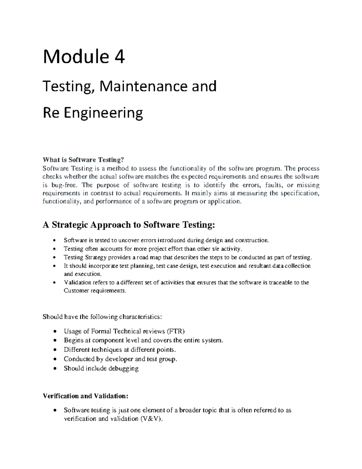 Module 4: Software Testing, Maintenance, and Re-engineering Insights ...