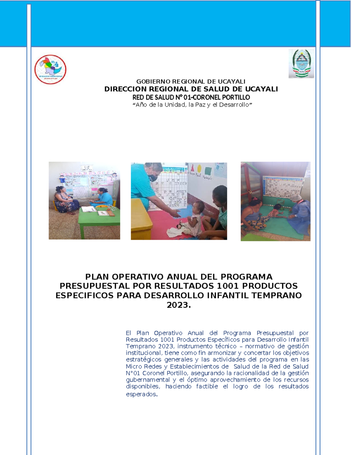 POA 2023: Programa Presupuestal 1001 para Desarrollo Infantil Temprano ...