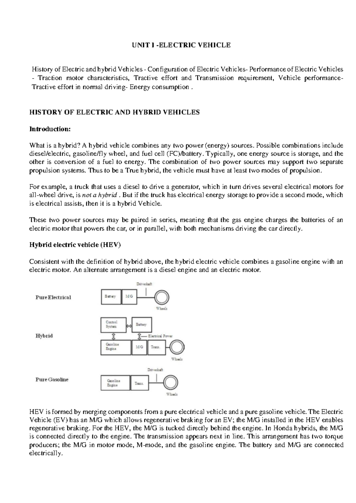 Lecture Notes on Electric Vehicle Technologies - EV 101 - Studocu