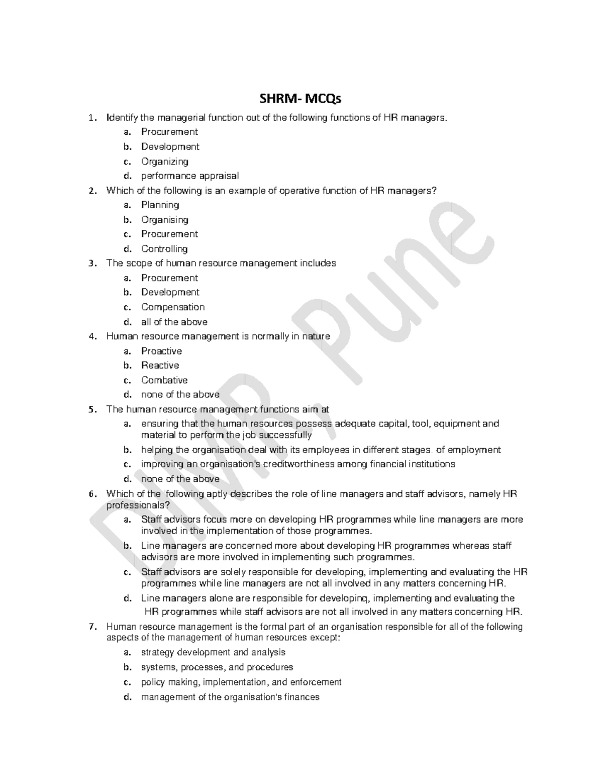 Compensation and Benefits MCQs - Compensation Management 1 Compensation ...