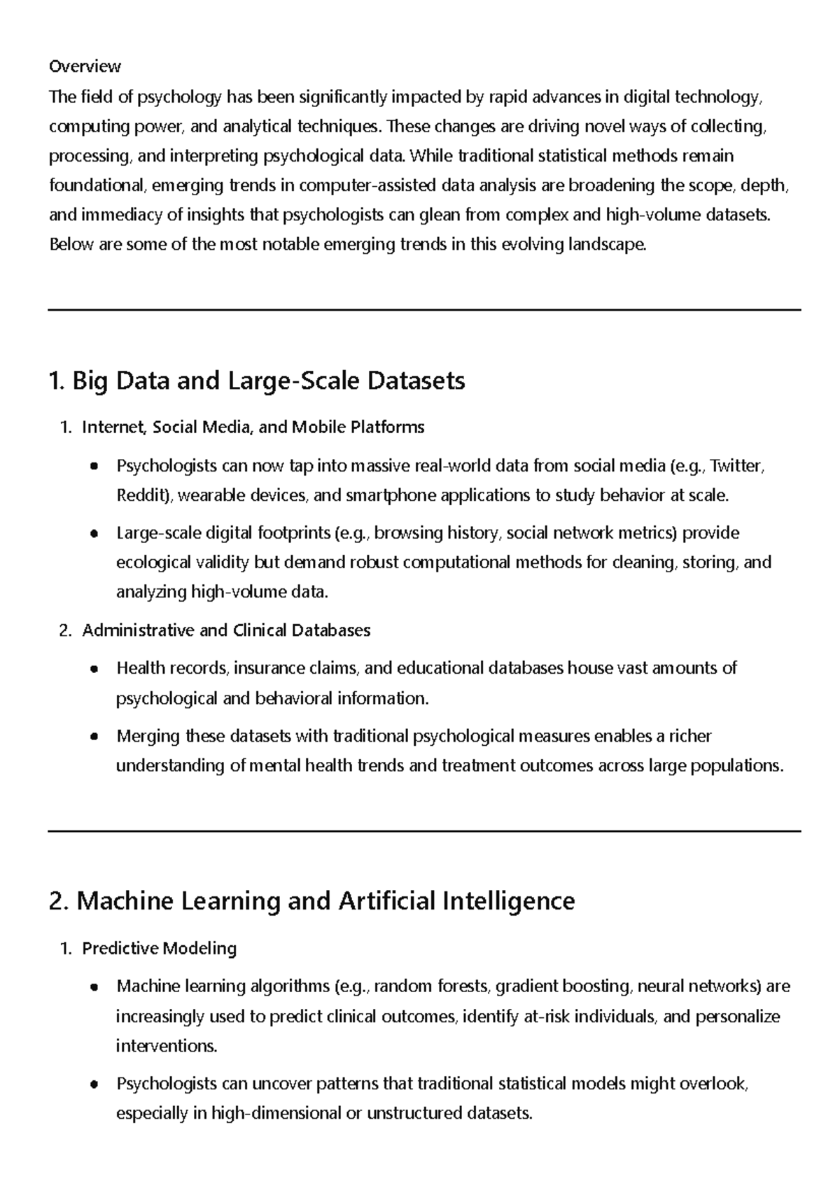 Emerging Trends in Computer-Assisted Data Analysis in Psychology - Studocu