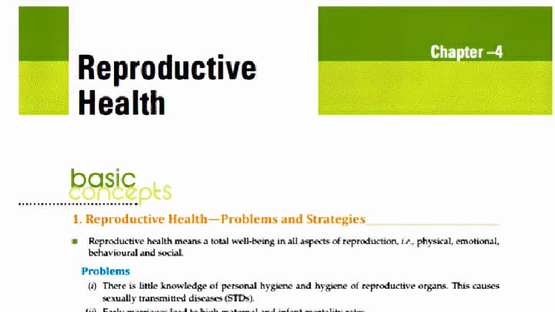 Reproductive Health Overview and Population Control Strategies (RH101 ...