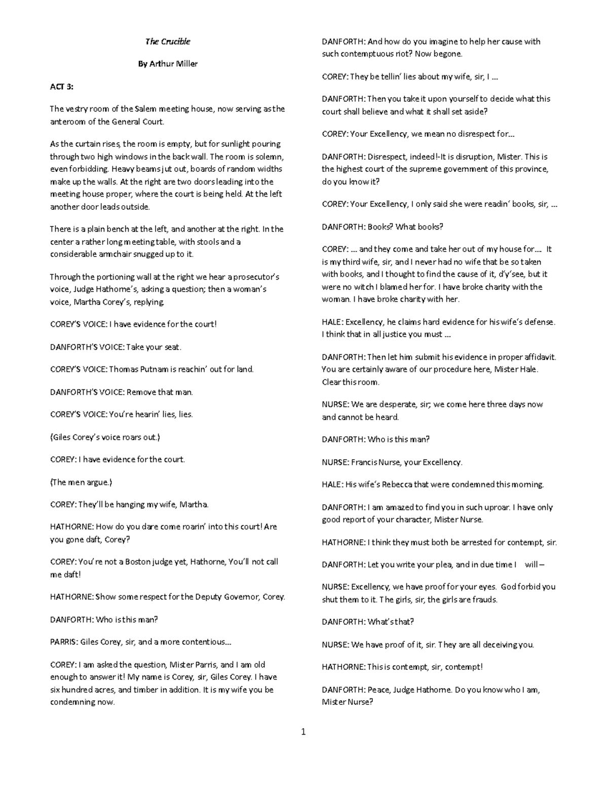 Crucible Act 3LATheatre Script - The Crucible By Arthur Miller ACT 3 ...