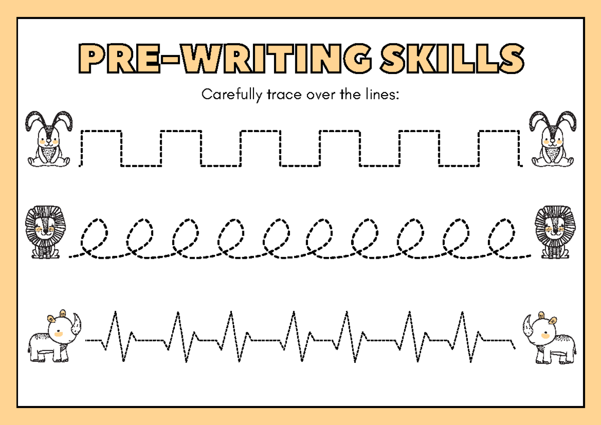 Pre-Writing Skills Tracing Activities for Development - Studocu