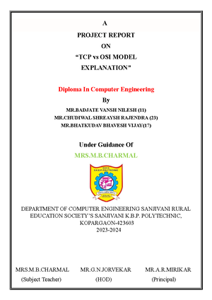 NIS microproject - A Micro Project Report On “COMPUTING SECURITY” Under Subject: Network And ...