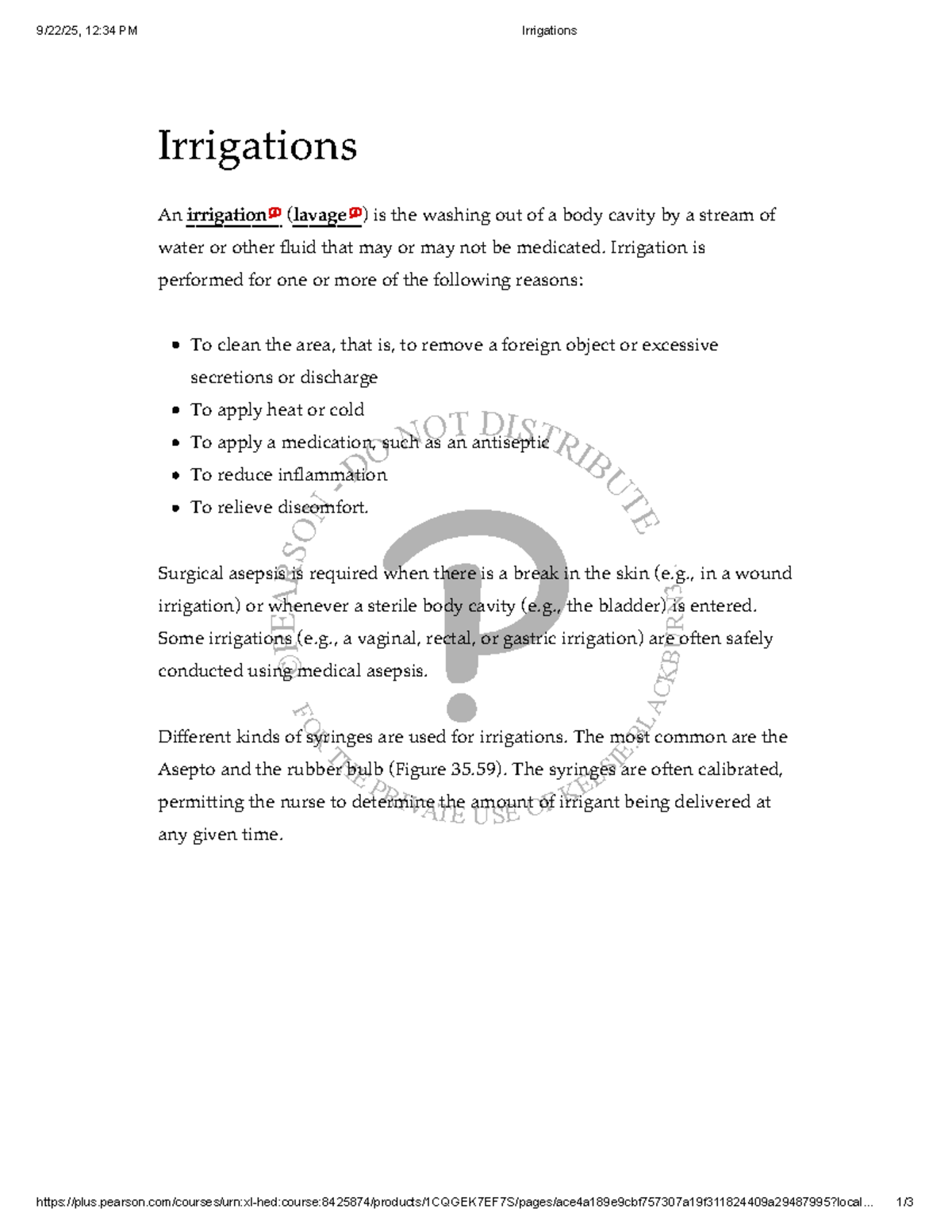 Irrigation Techniques: Types, Uses, and Patient Care (KBURN3) - Studocu