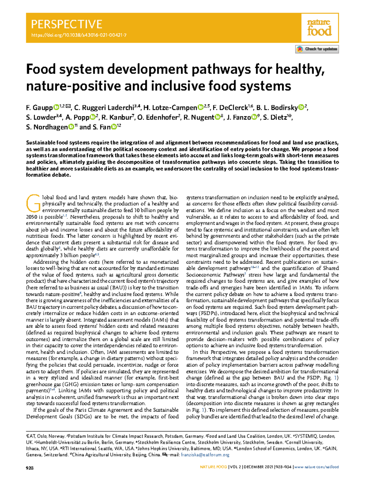 Food System Development Pathways for Healthy & Inclusive Strategies ...