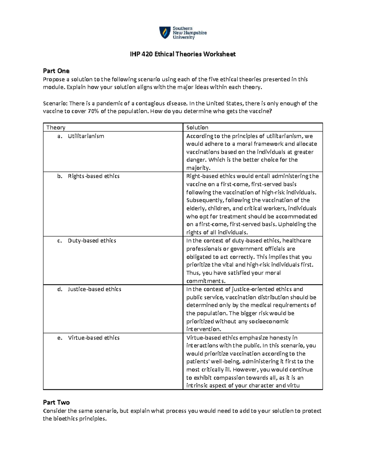 IHP 420 Ethical Theories Worksheet - IHP 420 Ethical Theories Worksheet ...