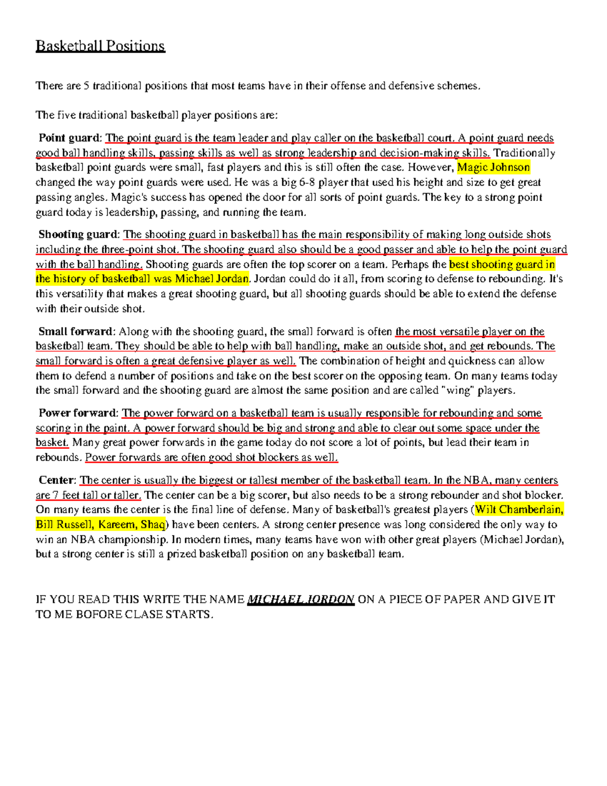 Basketball Positions Overview: Roles & Responsibilities in Play - Studocu