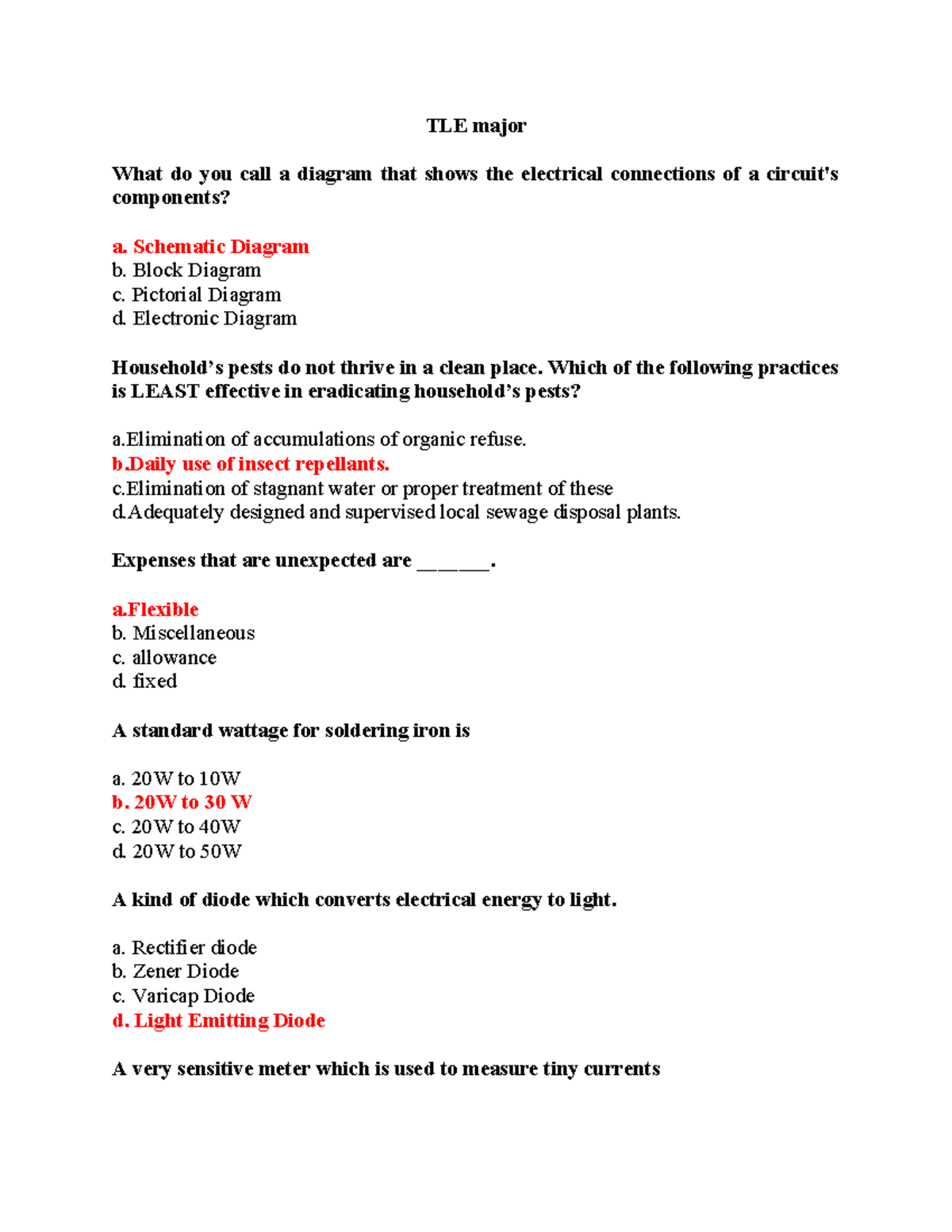 TLE Major - Part 7 - Lecture Notes on Electrical & Nutritional Concepts ...