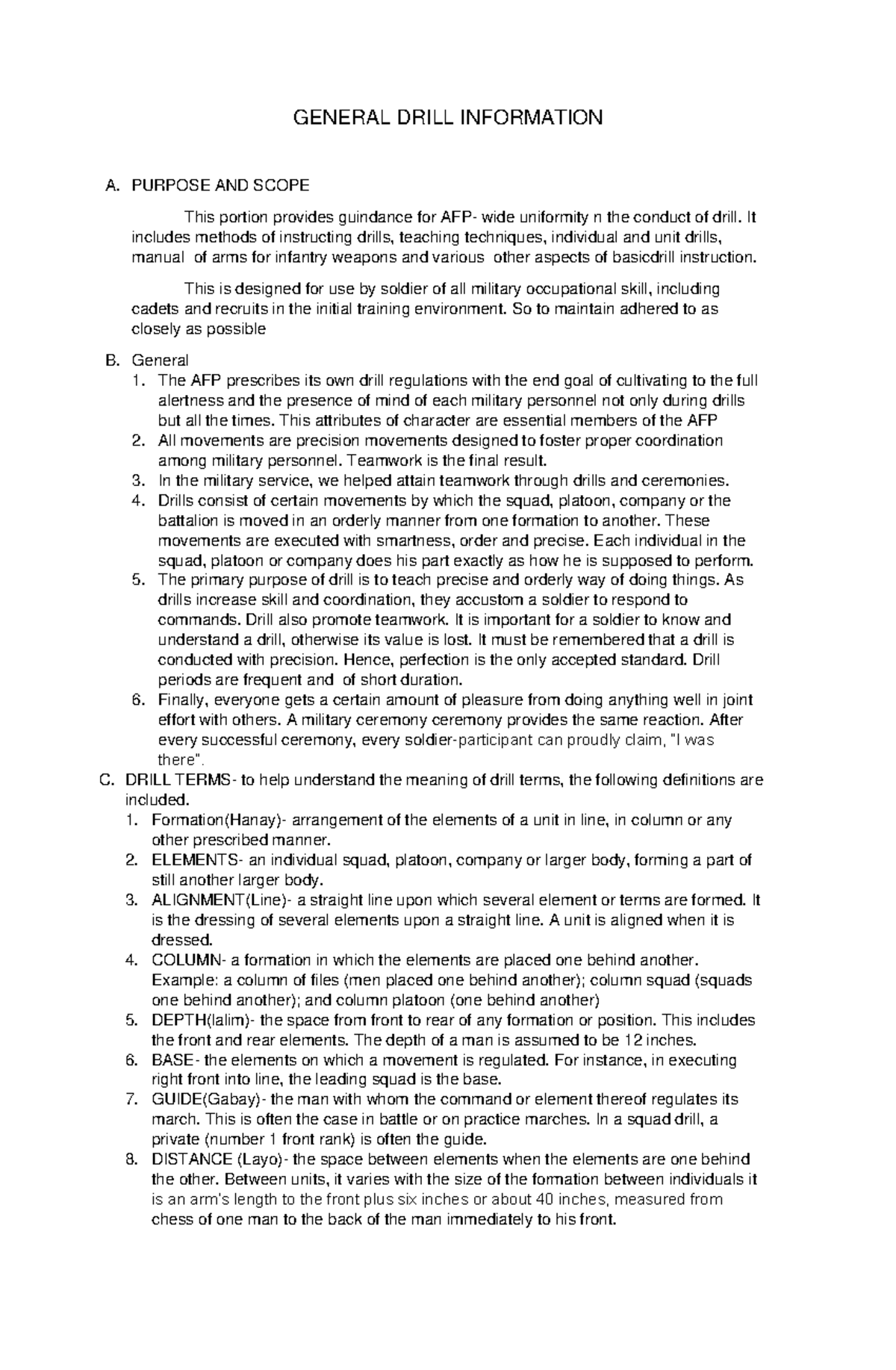 General Drill Information: Guidance for Military Training and ...