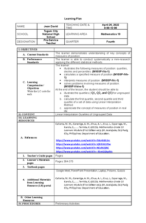 COT DLP English 2 - lesson plan - Republic of the Philippines Department of Education Region III ...