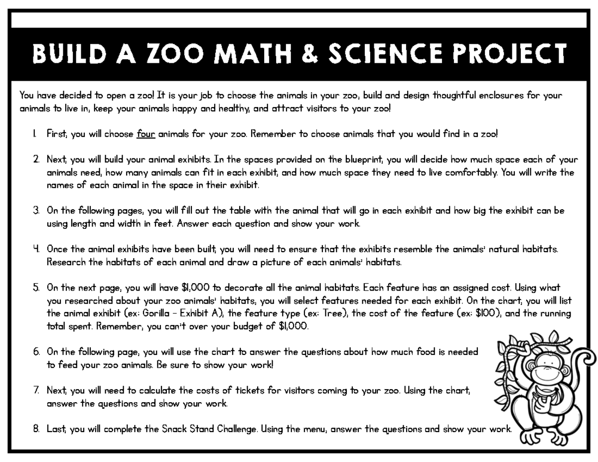 Build A Zoo Project: A Math & Science Exploration Guide - Studocu