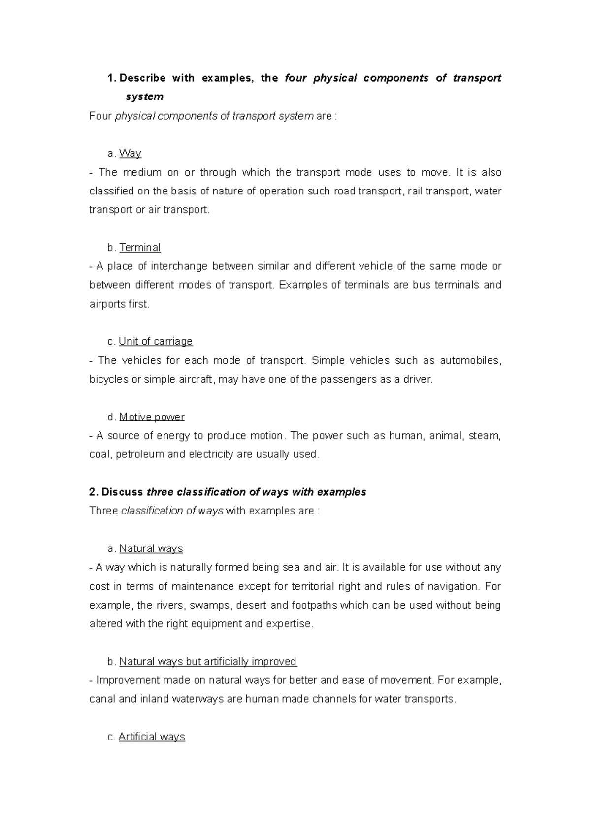 Chapter 2 - Key Elements of Transport Systems: Way, Terminal & Power ...