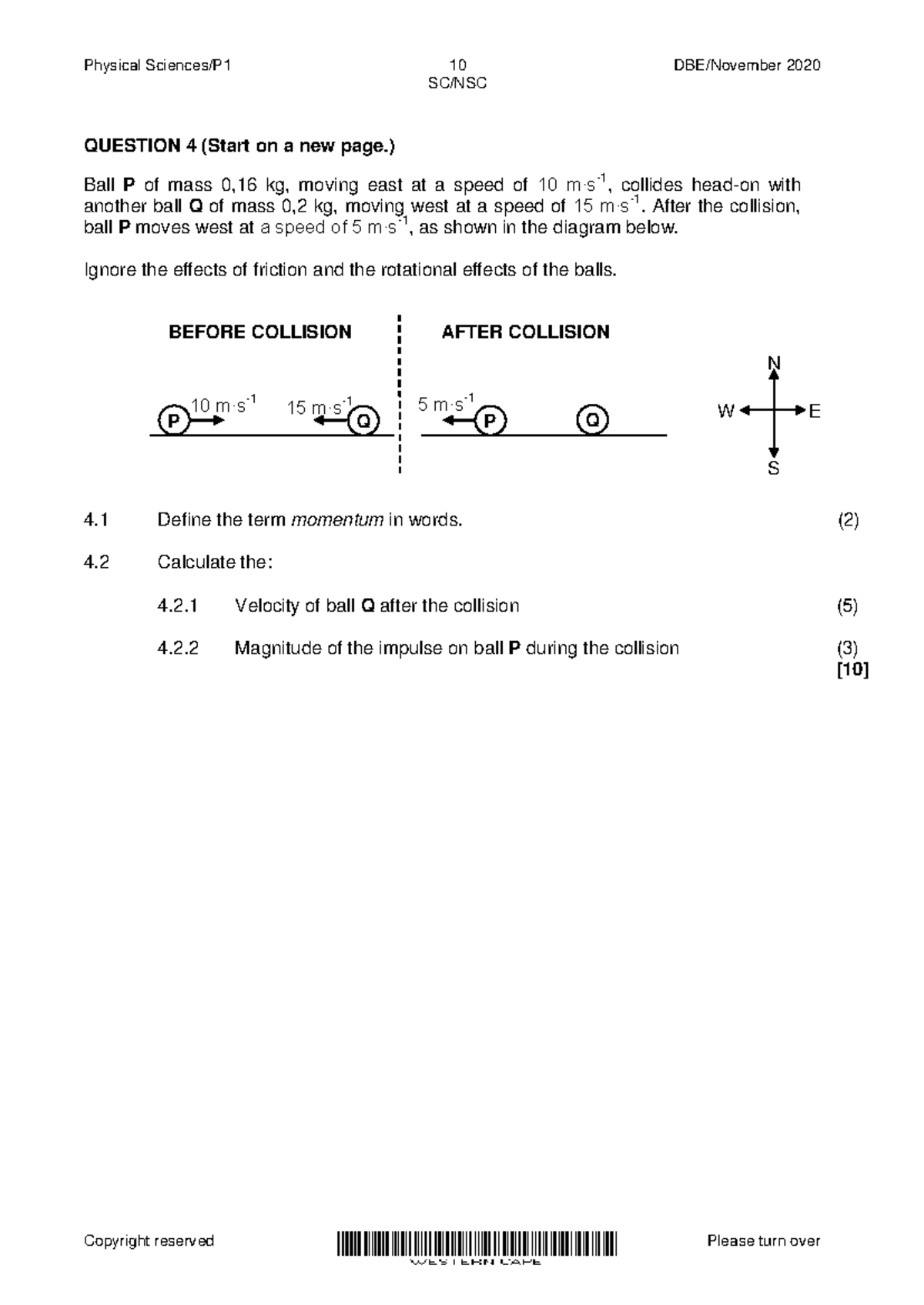 Momentum Questions 2020: Collision Analysis and Calculations - Studocu