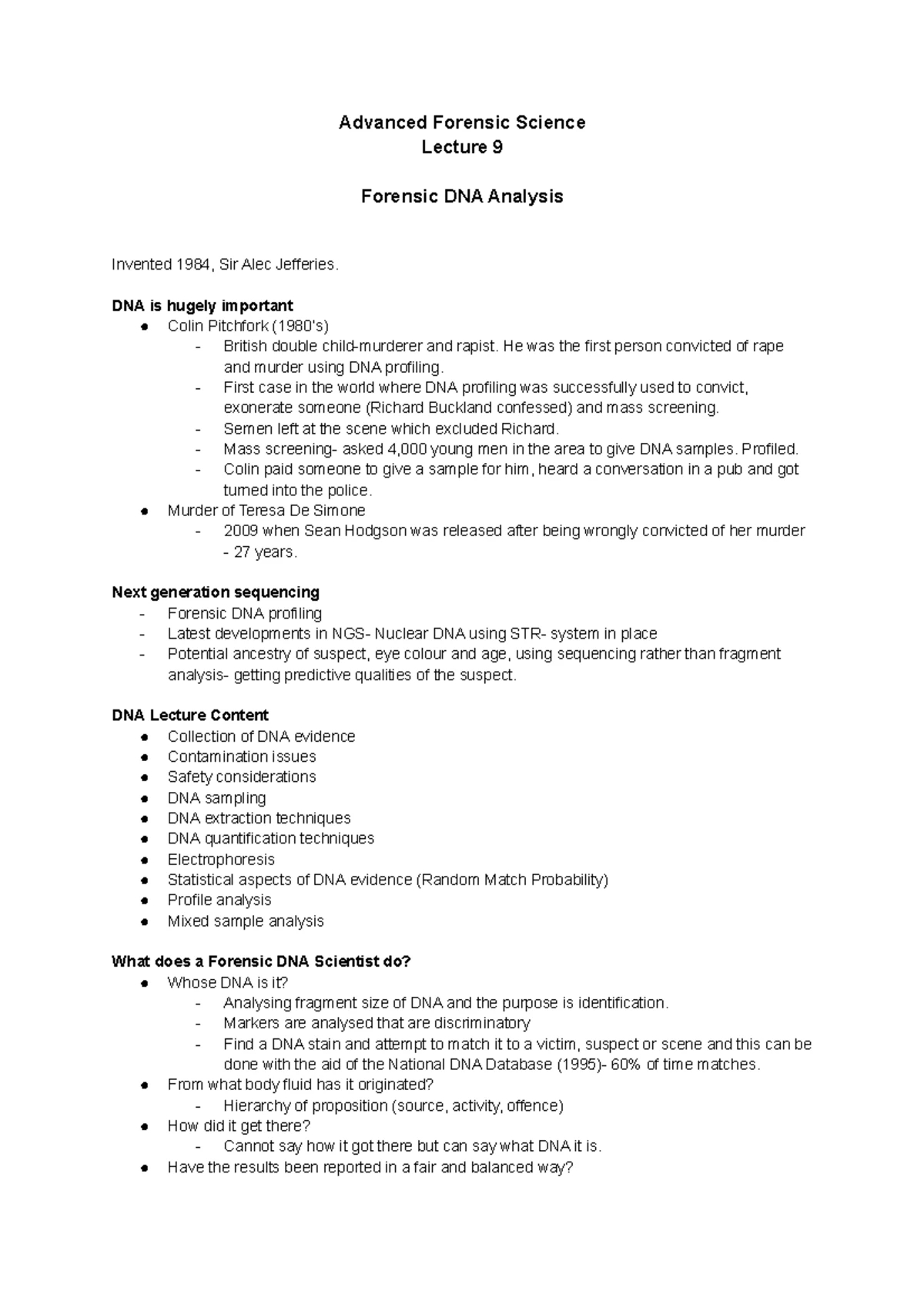 Forensic Science EXAM - Analysis of White Powder When a white powder is ...