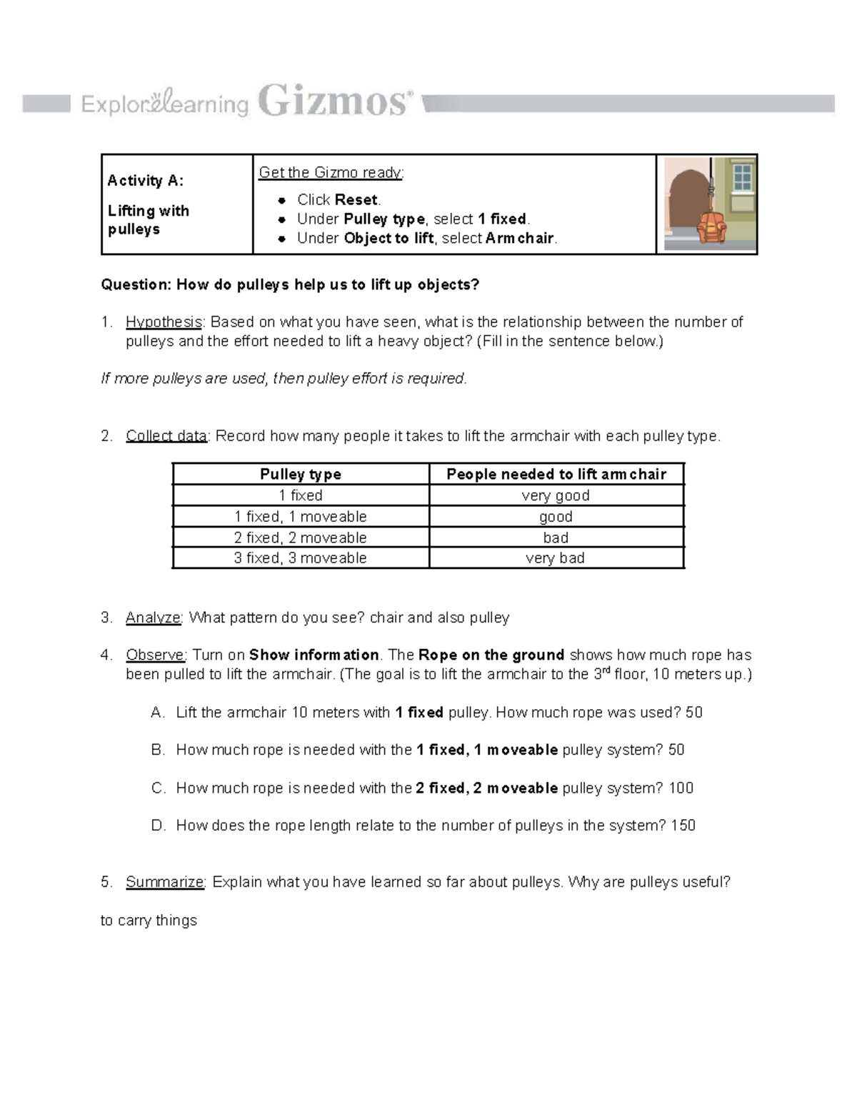 Activity A: Pulleys and Lifting Mechanics SE - Studocu