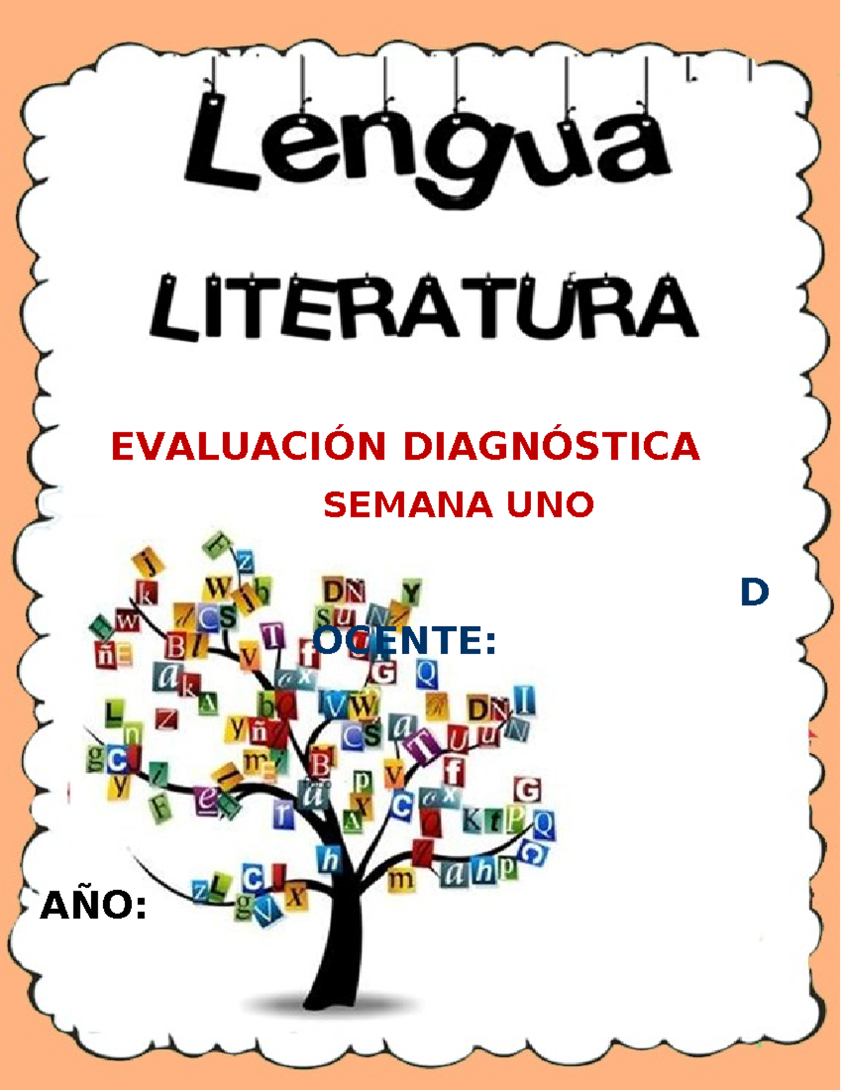 3RO LYL Evaluación Diagnóstica - Semana 1 de Lengua y Literatura - Studocu