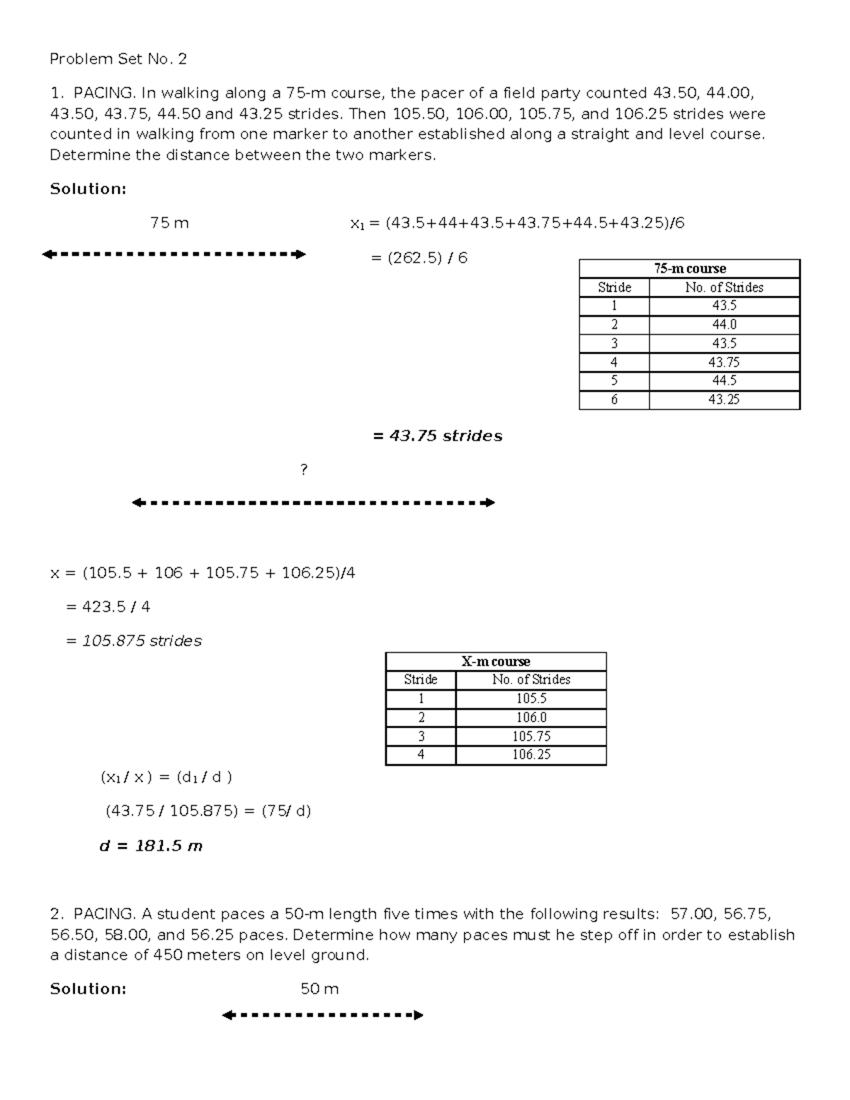 Pacing Problems Prelim - Problem Set No. 2 Analysis and Solutions - Studocu