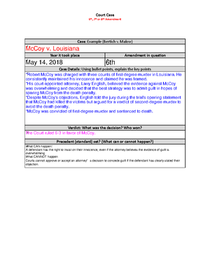 Court Case 2 - yqgdyu - PSCI 3410 - Court Case 4 th or 5th Amendment ...