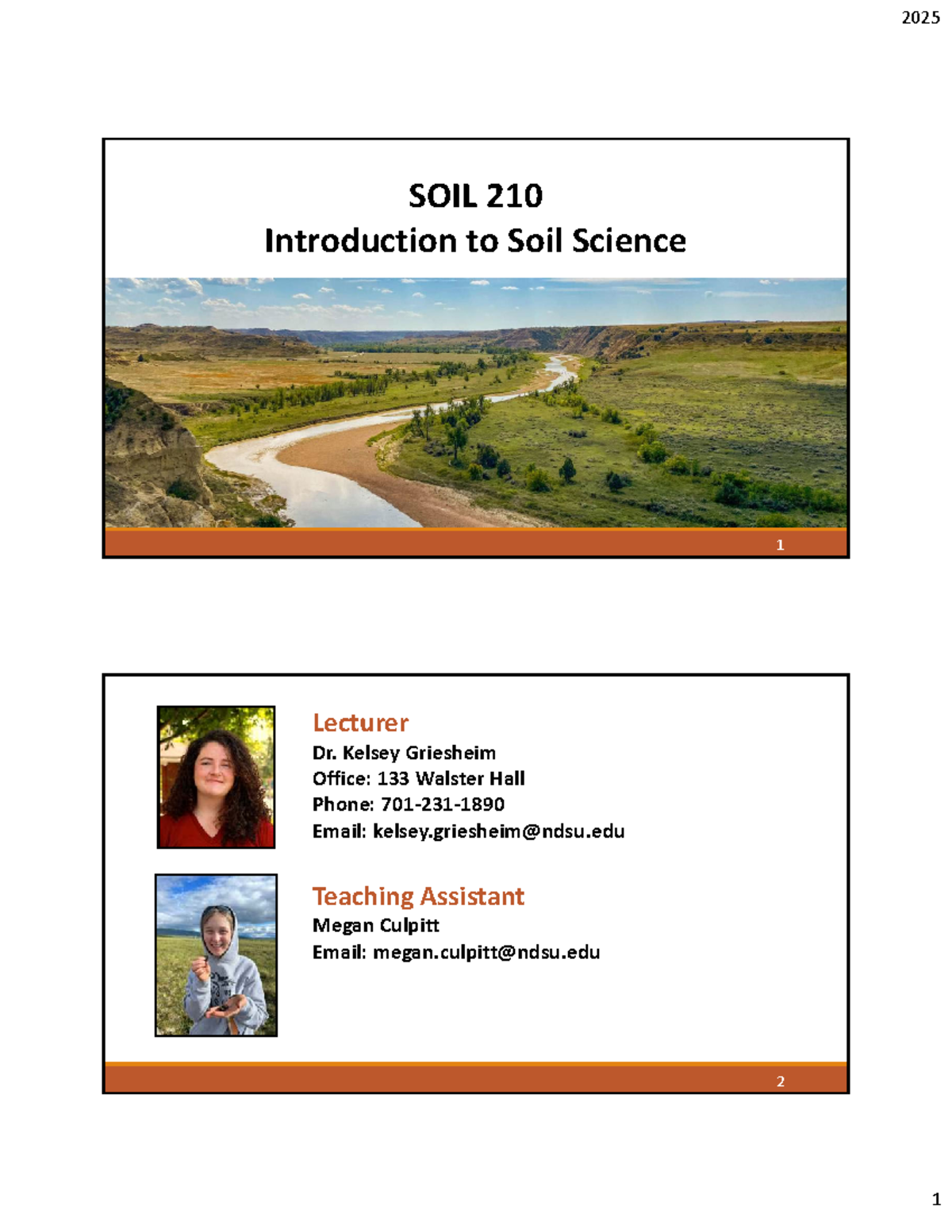 Introduction to Soil Science (SOIL 210) Lecture Notes & Schedule - Studocu