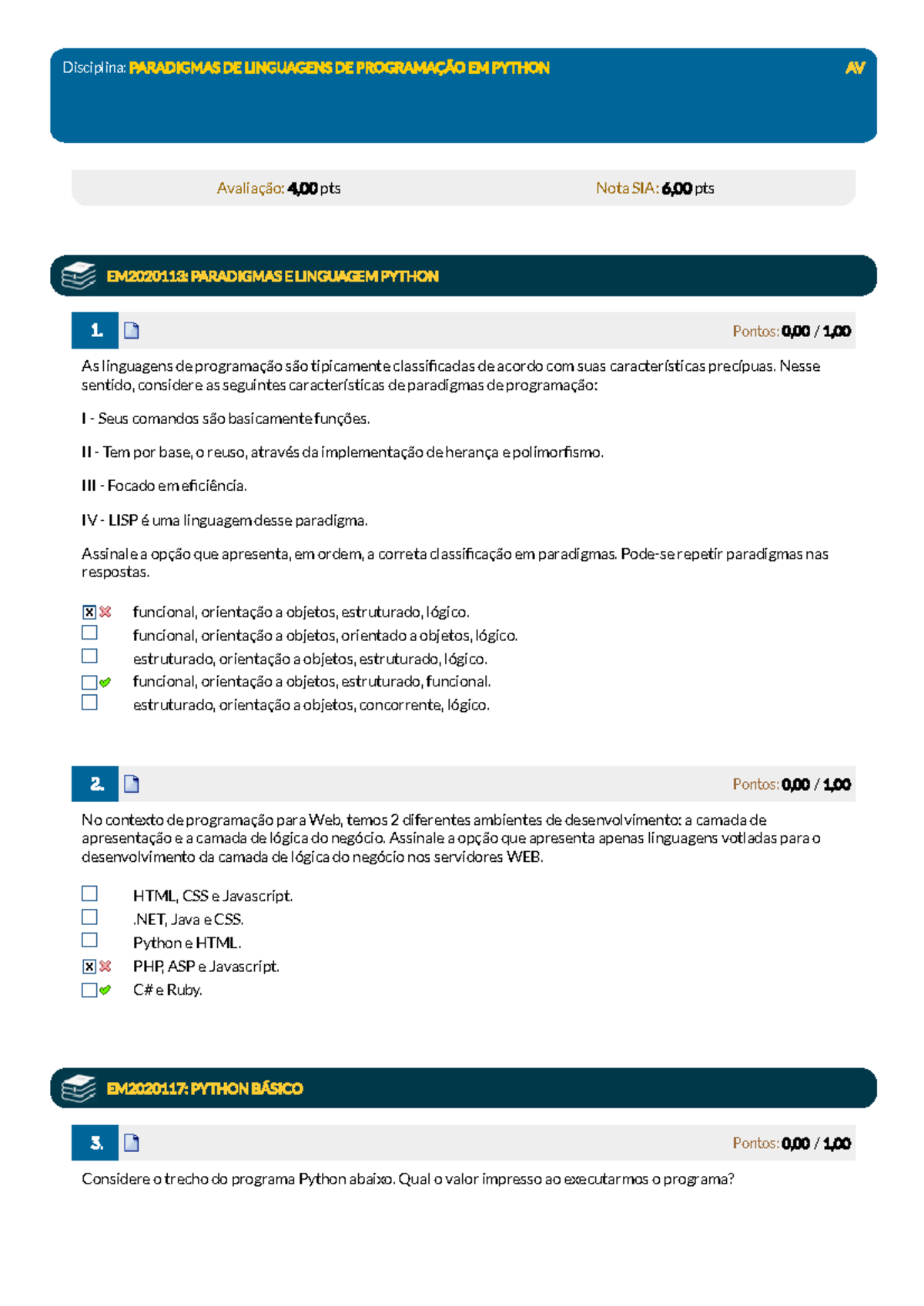 Paradigmas de Programação em Python - EM2020113 Lecture Notes - Studocu