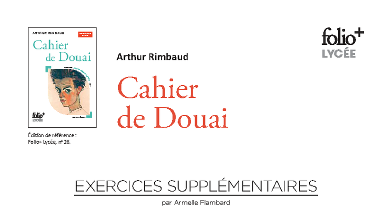 Cahier de Douai : Analyse et Dissertation sur Rimbaud et la Poésie ...