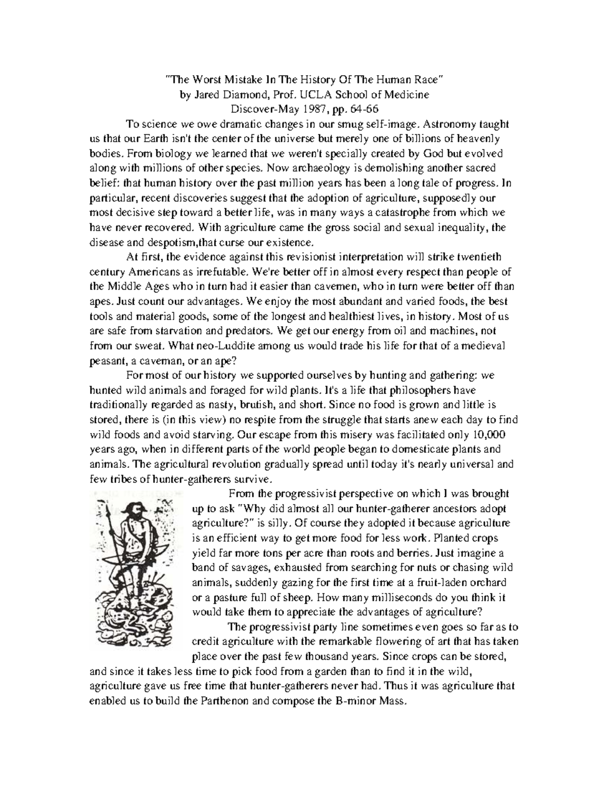The Worst Mistake in Human History: A Study on Agriculture's Impact ...