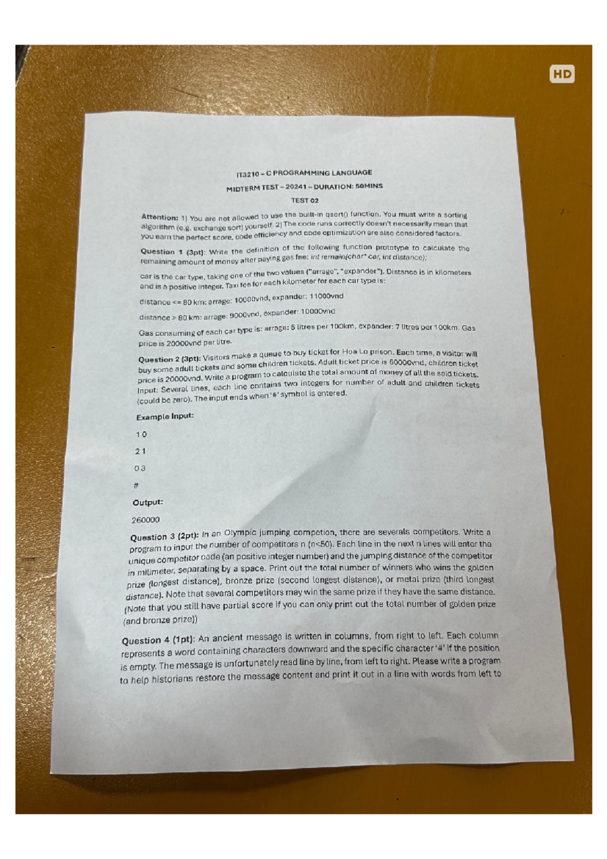 C PROGRAMMING LANGUAGE MIDTERM TEST 20241 - Detailed Questions - Studocu