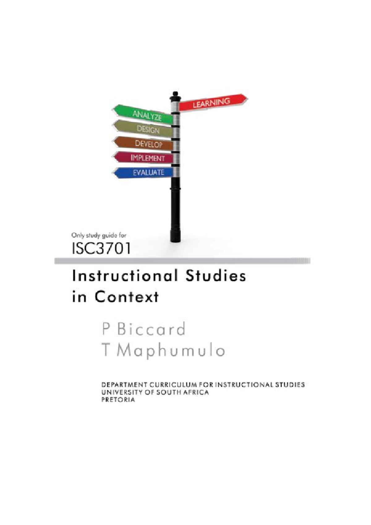 ISC3701/2020 - Learning Unit 4: Designing Instructional Events - Studocu